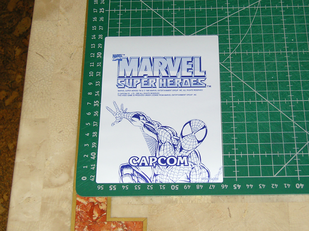 "MARVEL SUPER HEROES CPS2 GAME BOARD LABEL STICKER MSH95a306" (CAPCOM ...