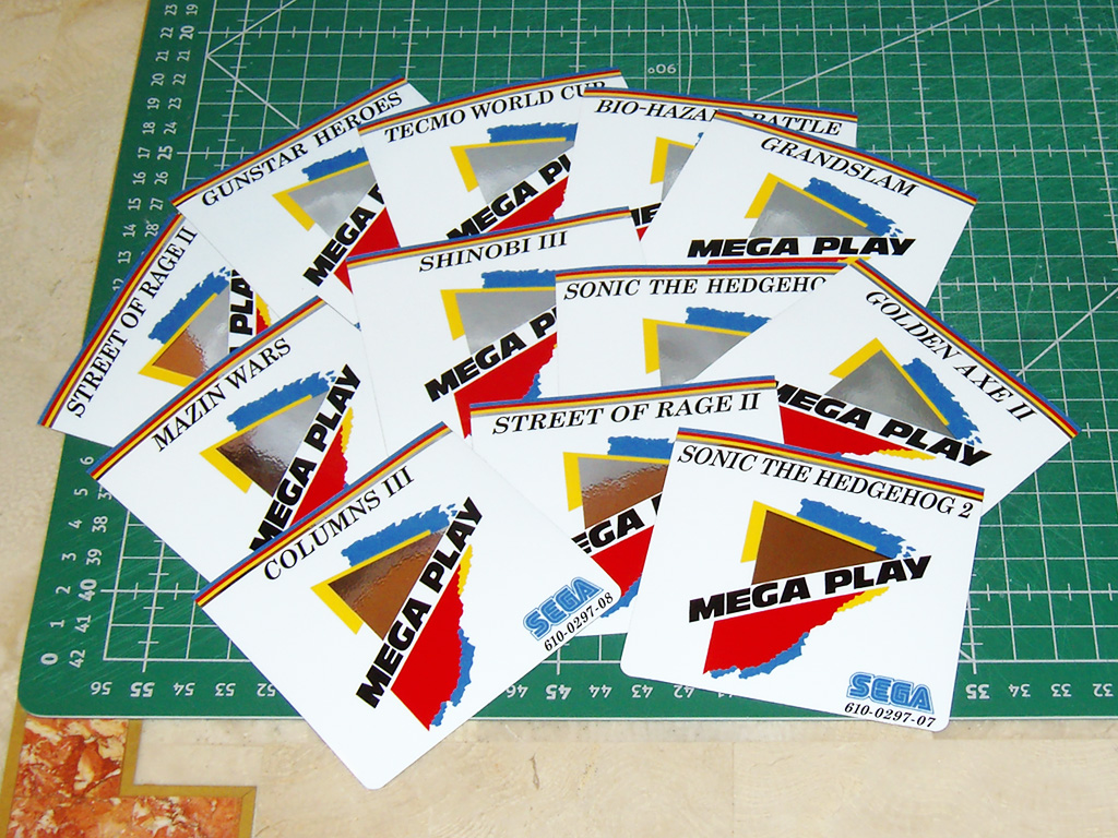"All Mega Play Megadrive Genesis Covers and Cartridge Label" (SEGA) reproduction printed for ...