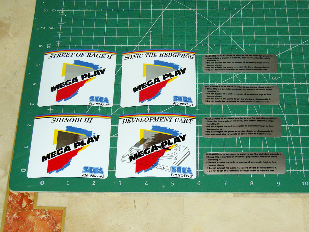 "Mega Play Cartridge Cards and Custom" (SEGA) printed on chrome vinyl ...