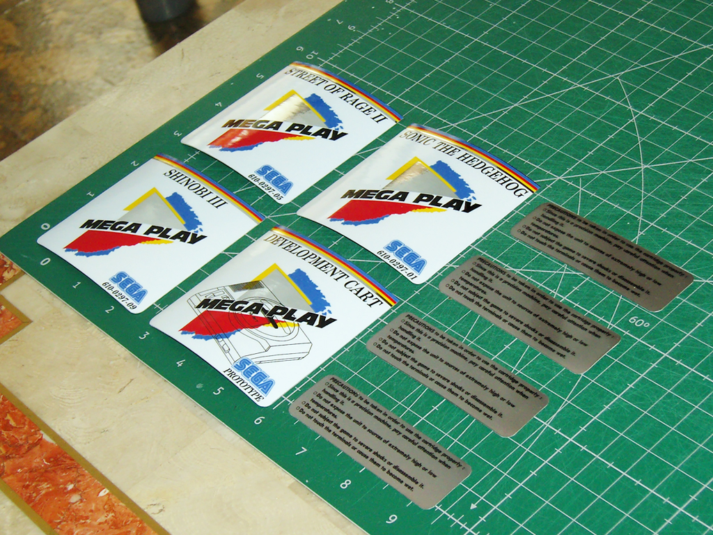 "Mega Play Cartridge Cards and Custom" (SEGA) printed on chrome vinyl ...