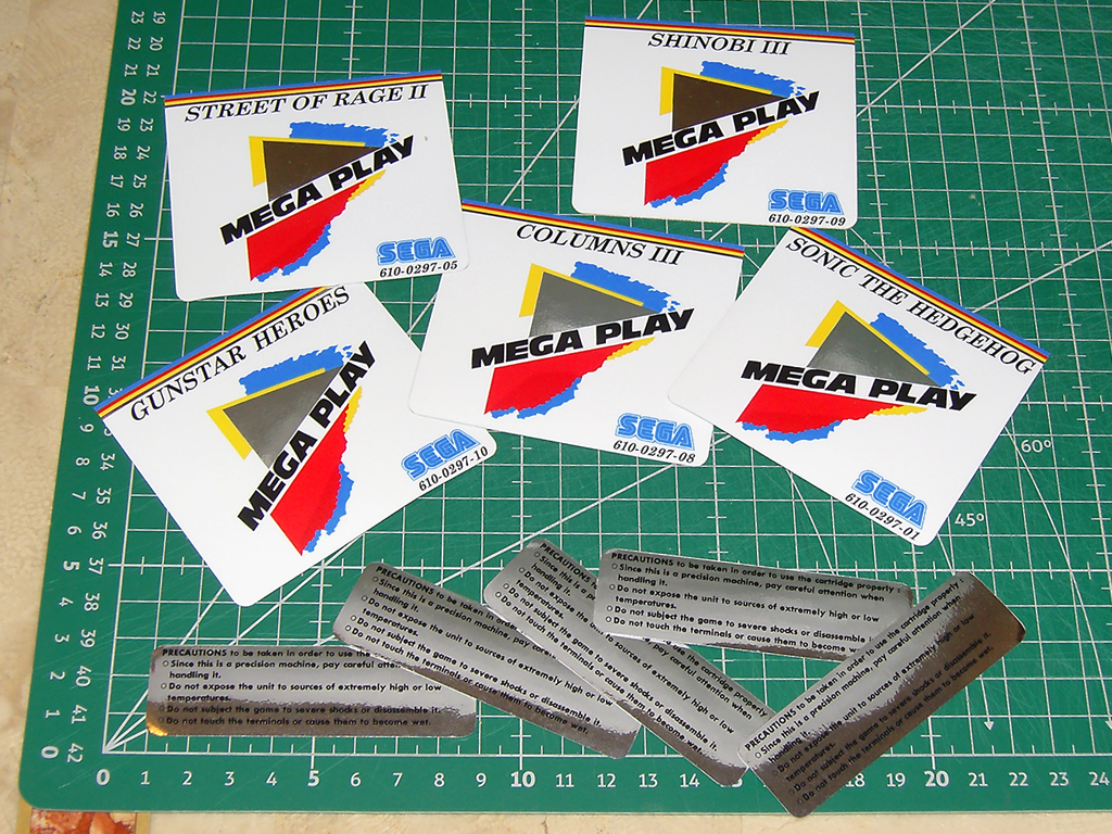 "Mega Play Cartridge Sticker" (SEGA) arcade artwork reproduction ...