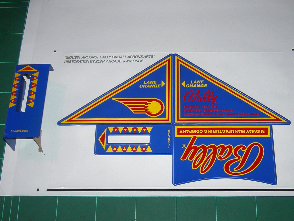 "MOUSIN´AROUND! COMPLETE PINBALL APRON ART SET” (BALLY). Restoration by ...