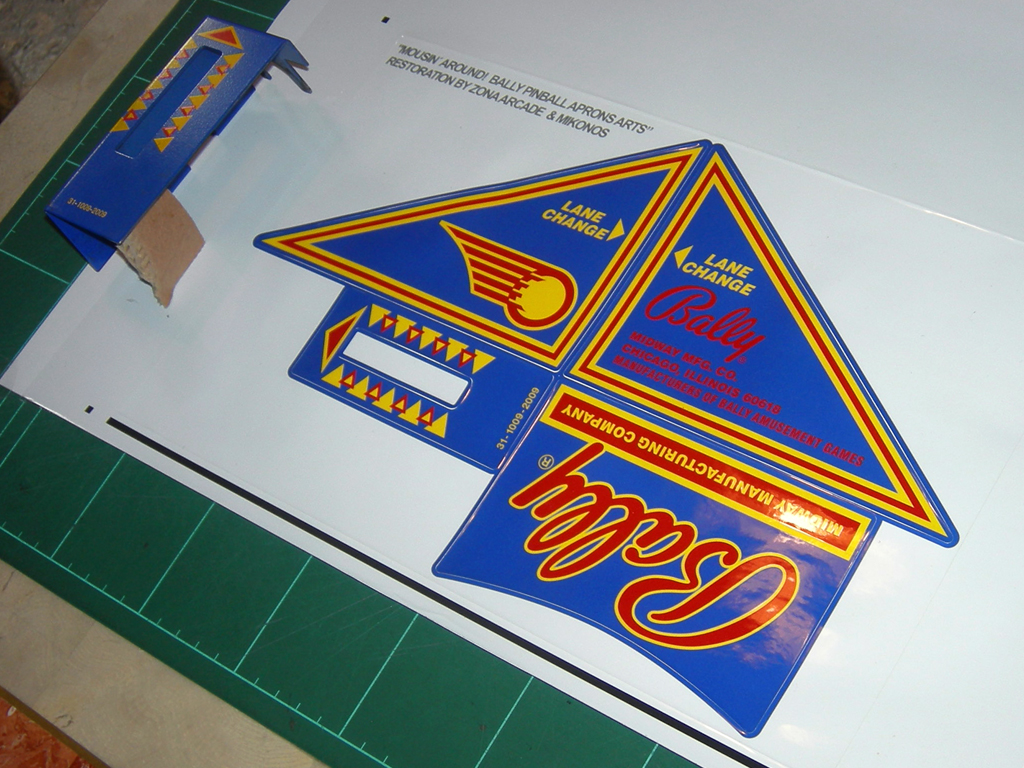 "MOUSIN´AROUND! COMPLETE PINBALL APRON ART SET” (BALLY). Restoration by ...