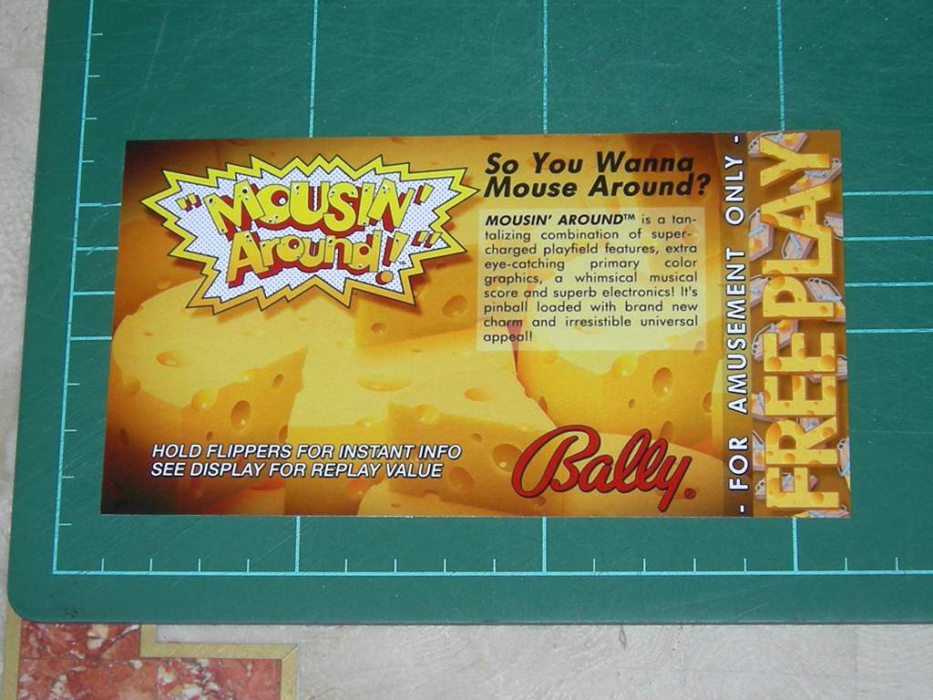 "Mousin´ Around Pinball Cards Customized" (BALLY). Designed by Zona ...