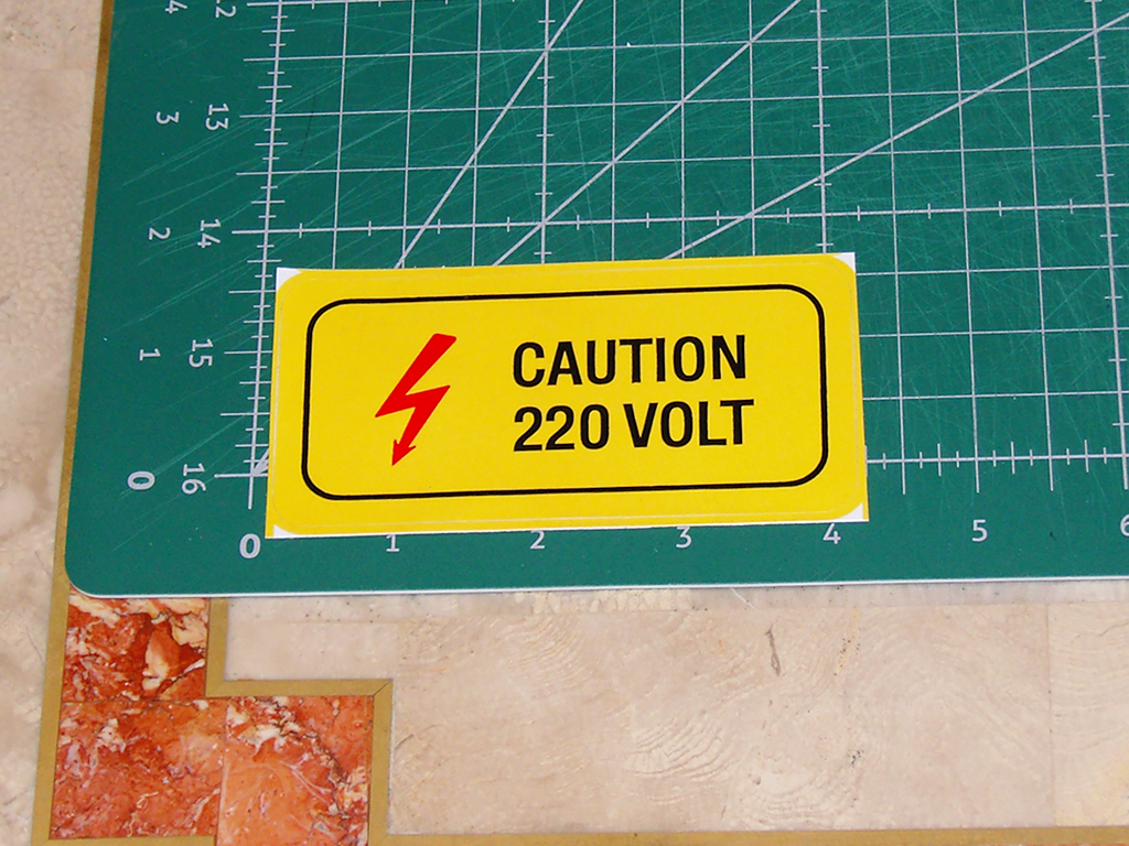 "NAMCO ELECTRICAL WARNING - CAUTION 220 VOLT" (NAMCO) for arcade ...