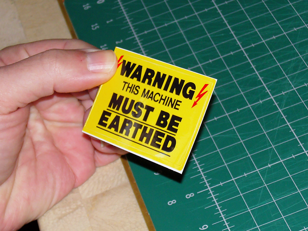 "NAMCO ELECTRICAL WARNING STICKER 2 - WARNING THIS MACHINE MUST BE ...