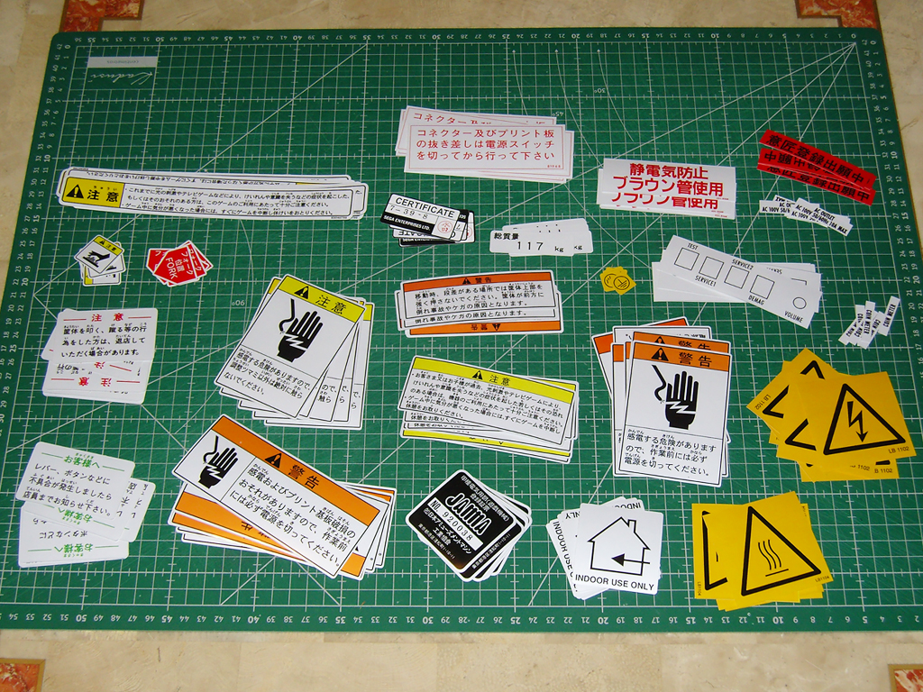 "Naomi & Astro City Arcade Small Stickers" (SEGA) printed on several ...