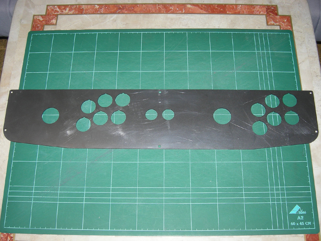 "Naomi Control Panel Metallic Sheet" designed for 6 action buttons and ...