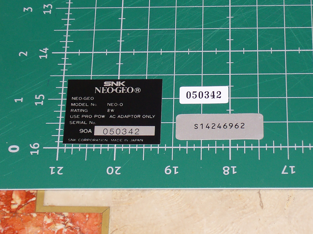 "Neo Geo AES Serial Stikers" (SNK) and "Super Nintendo Serial Sticker ...
