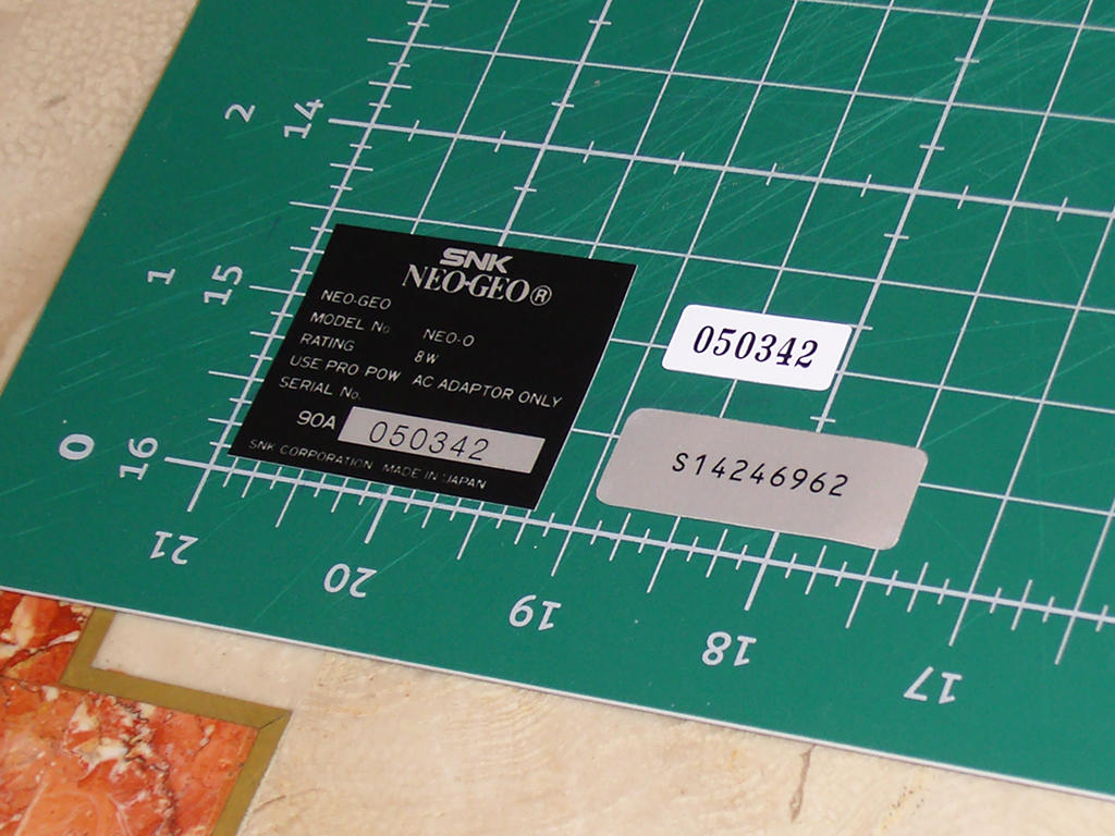 "Neo Geo AES Serial Stikers" (SNK) and "Super Nintendo Serial Sticker ...