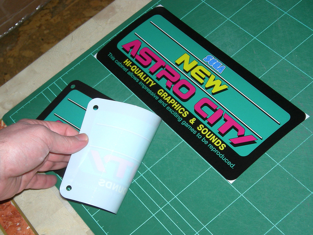 "New Astro City Marquee and other All Little Sticker" (SEGA) reproductions printed for "Cyril" user