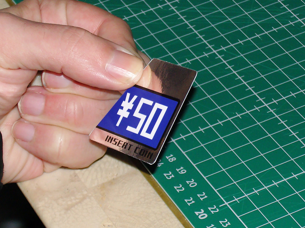 "NEW NET CITY ¥50 INSERT COIN LABEL NOM-1412-2" (SEGA) scanned arcade ...