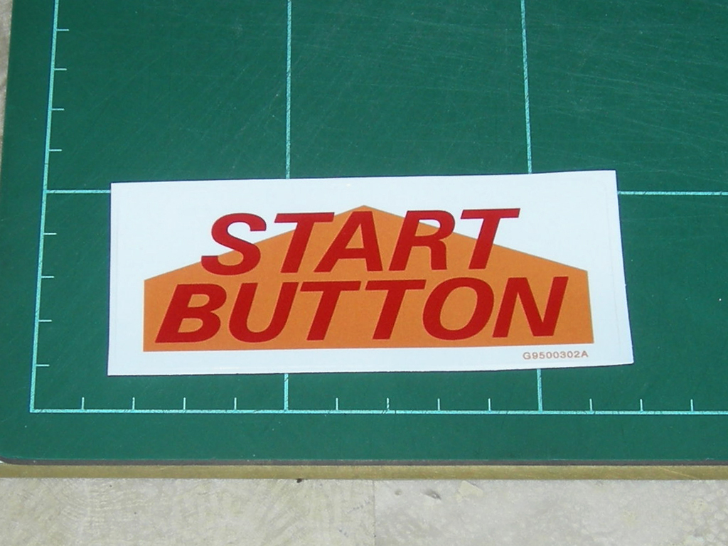 "Operation Wolf Start Button Sticker for Gun" (TAITO) printed in vinyl ...