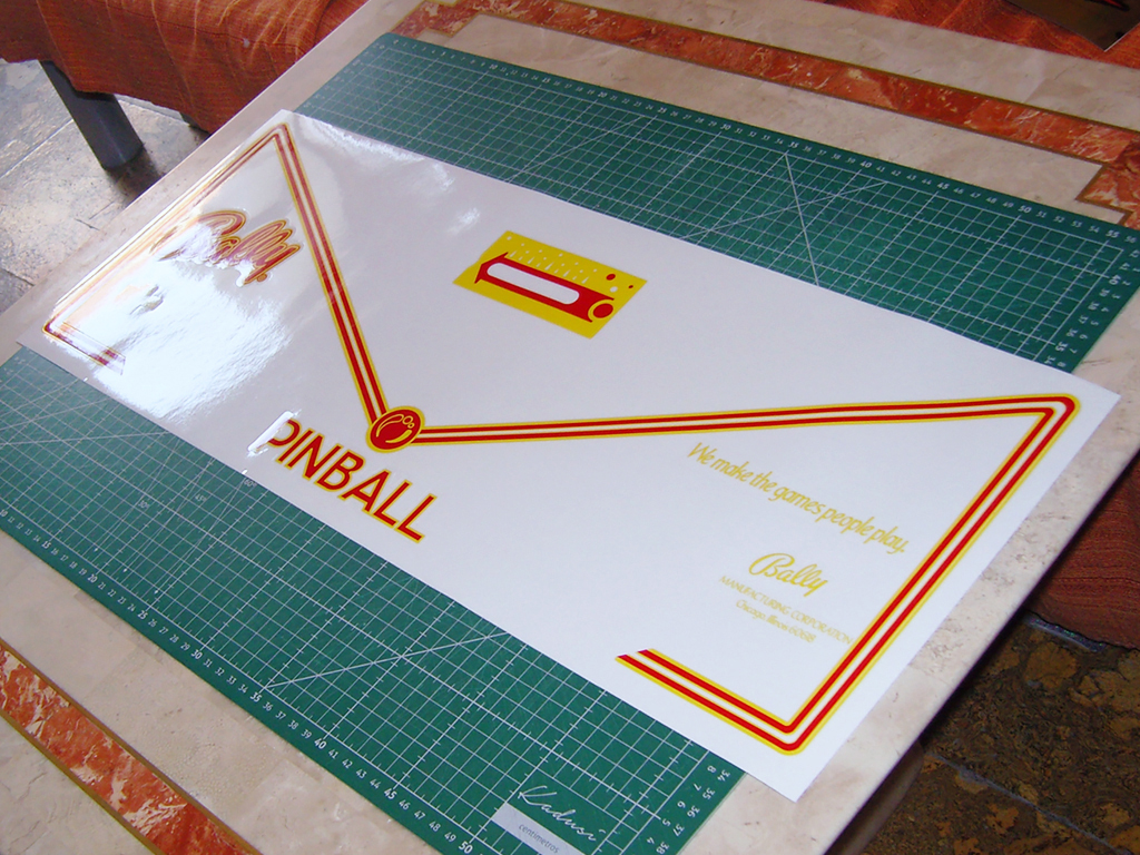 "PARAGON PINBALL APRONS" (BALLY). Artworks in restoration process by ...
