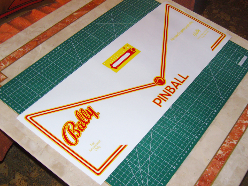 "PARAGON PINBALL APRONS" (BALLY). Artworks in restoration process by ...