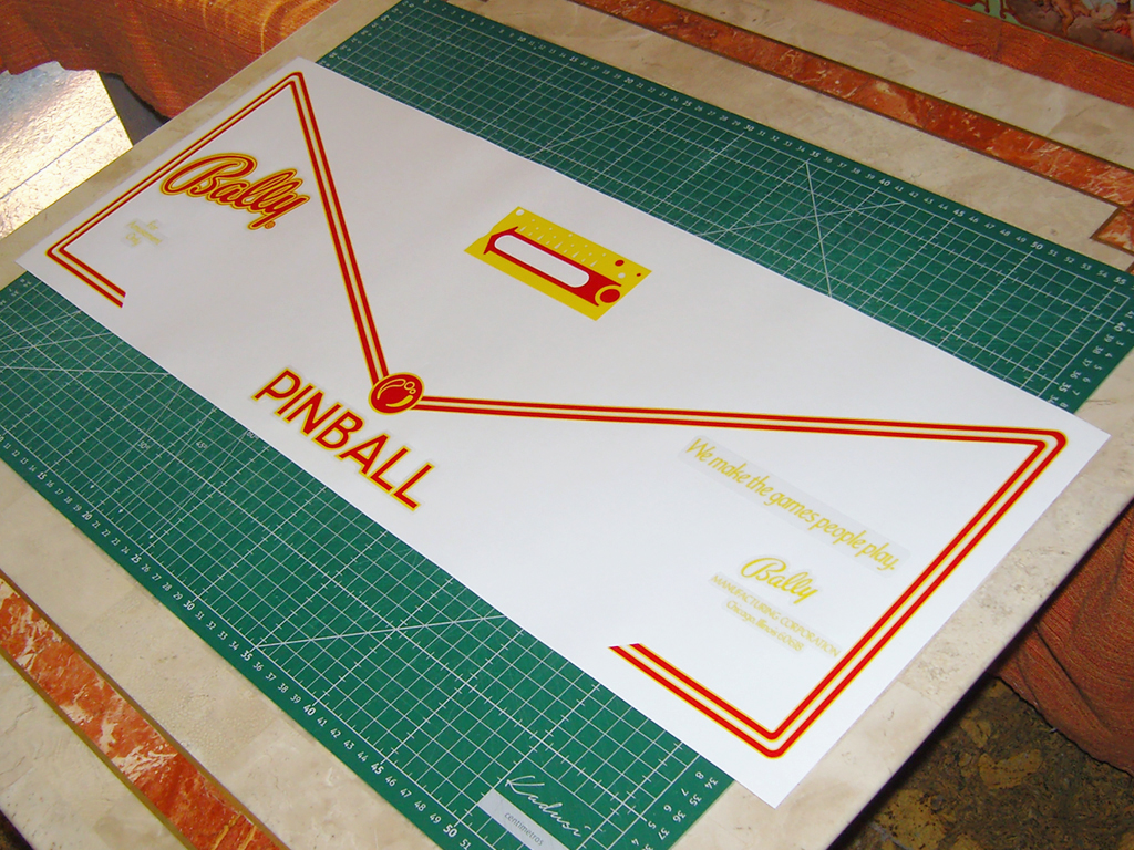 "PARAGON PINBALL APRONS" (BALLY). Artworks in restoration process by ...