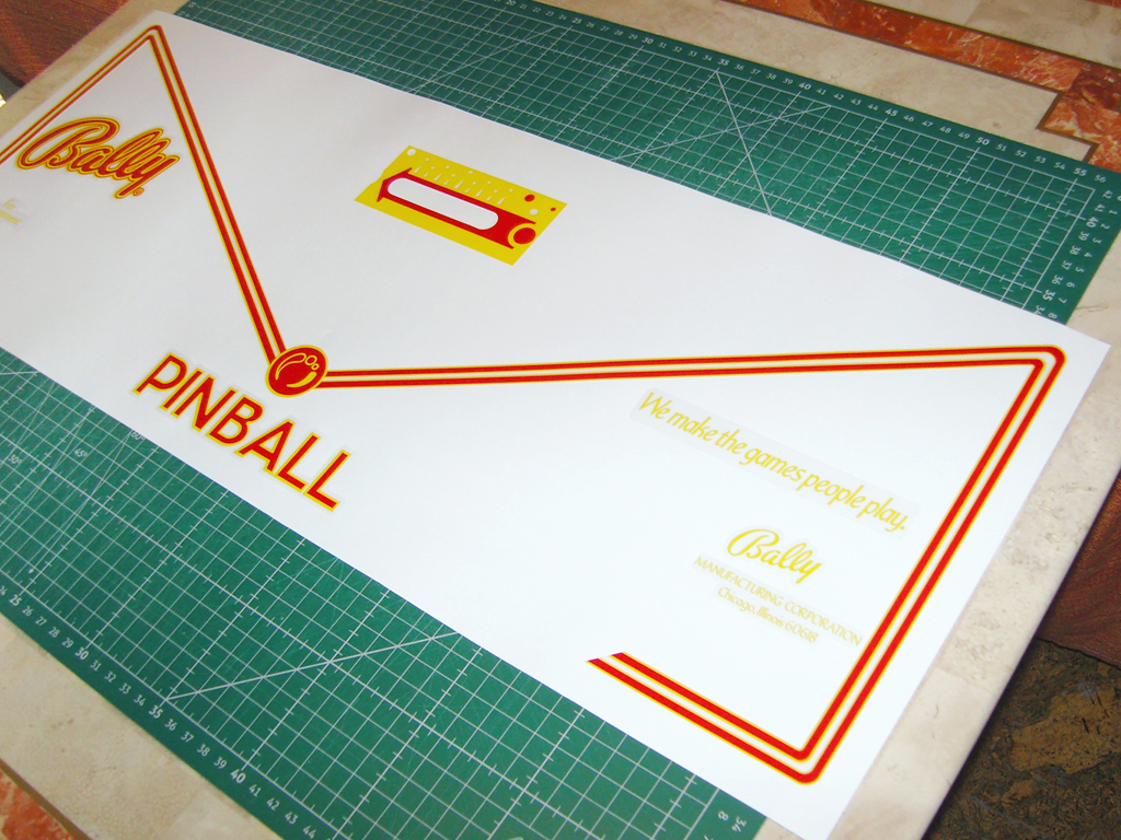 "PARAGON PINBALL APRONS" (BALLY). Artworks in restoration process by ...