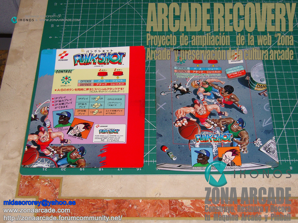 Original "PUNK SHOT INSTRUCTION MARQUEES" (KONAMI) jap. ver. artwork in ...