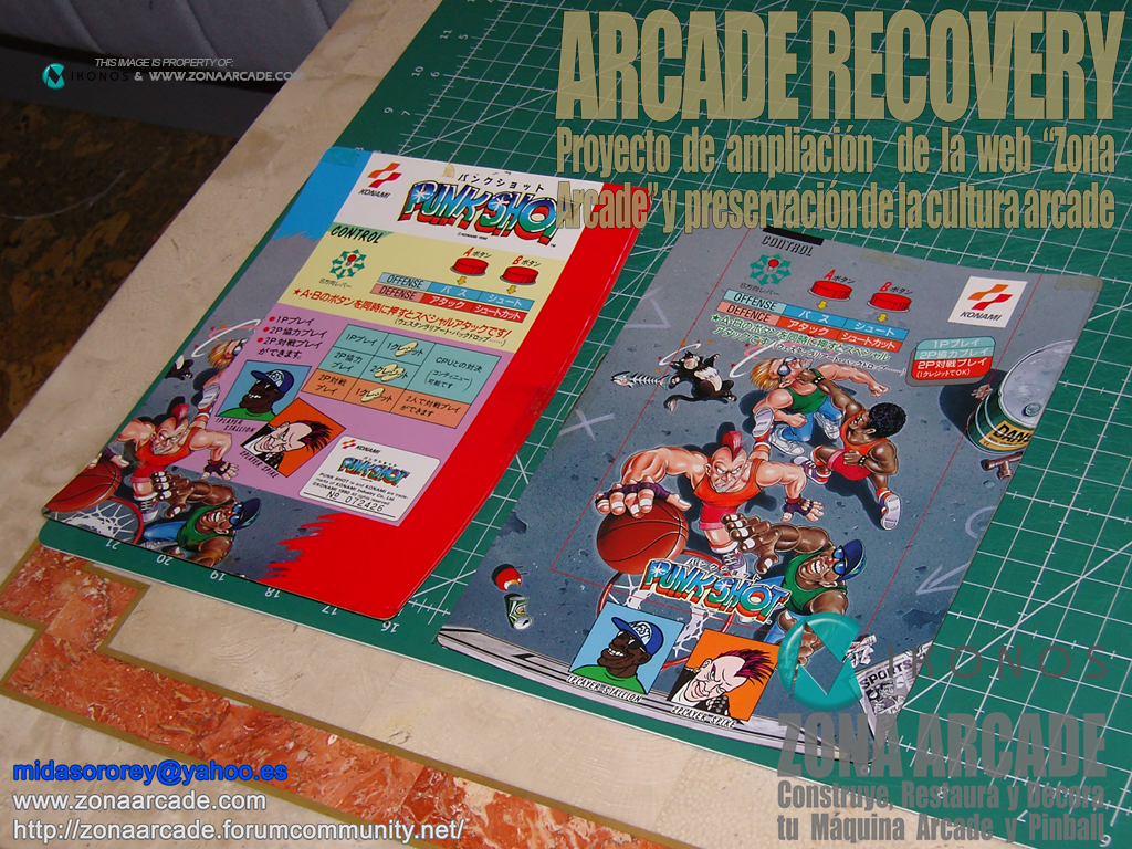 Original "PUNK SHOT INSTRUCTION MARQUEES" (KONAMI) jap. ver. artwork in ...