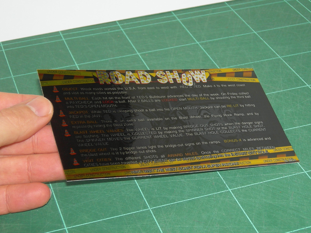 "Road Show Custom Pinball Cards" (WILLIAMS). Designed by Zona Arcade ...