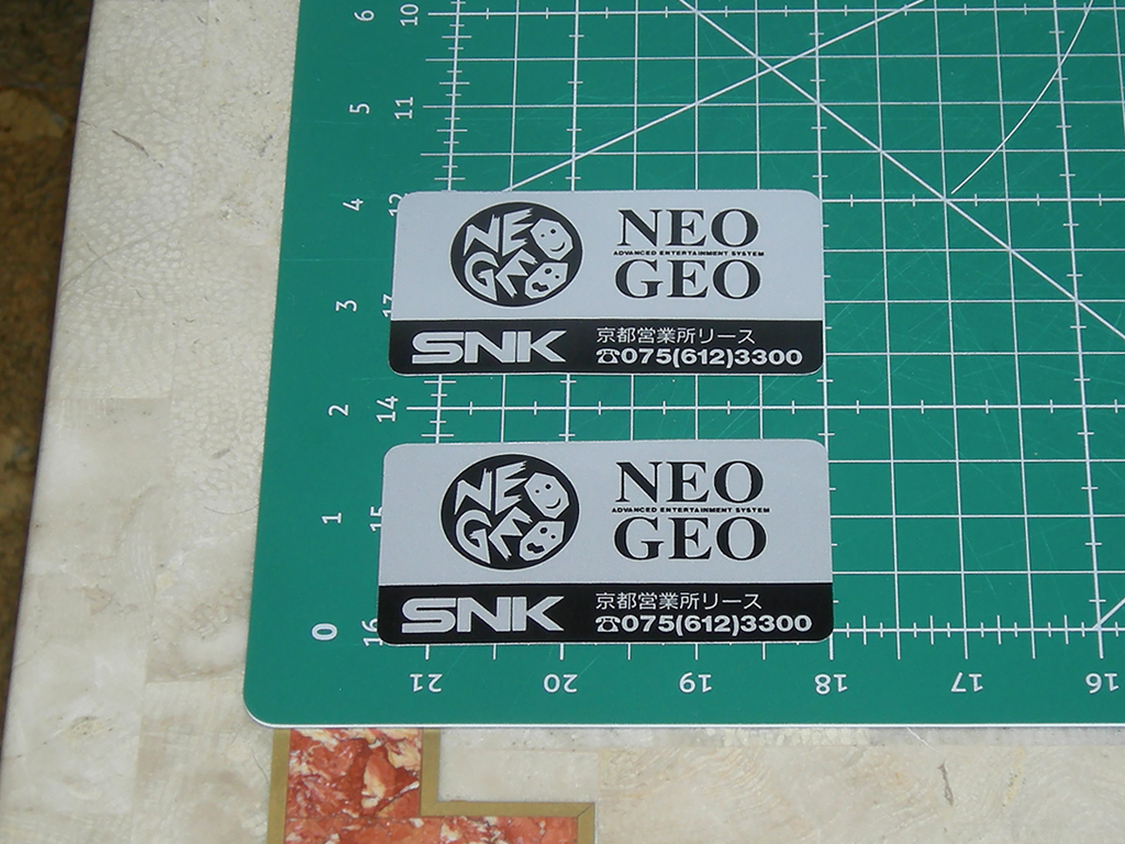 "MVS-U4 Arcade Artwork Set" (SNK) reproduction printed in vinyl with gloss protective lamination ...