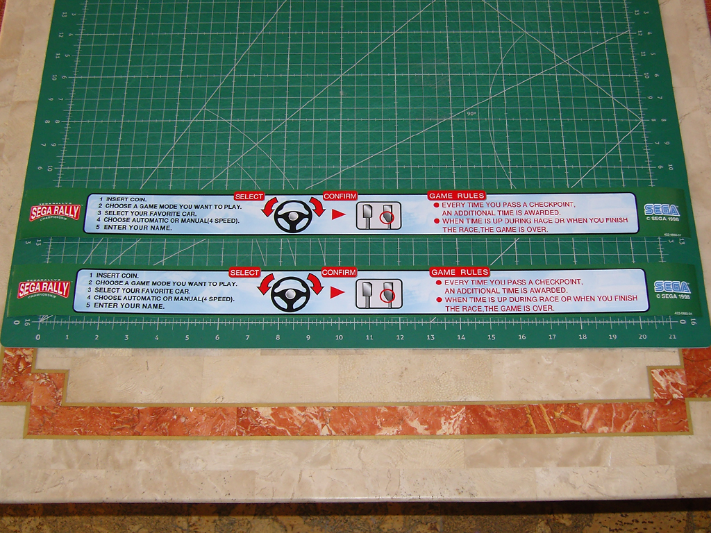 "Sega Rally 2 Number, Seat Back Decals and Instruction Decals" (SEGA ...