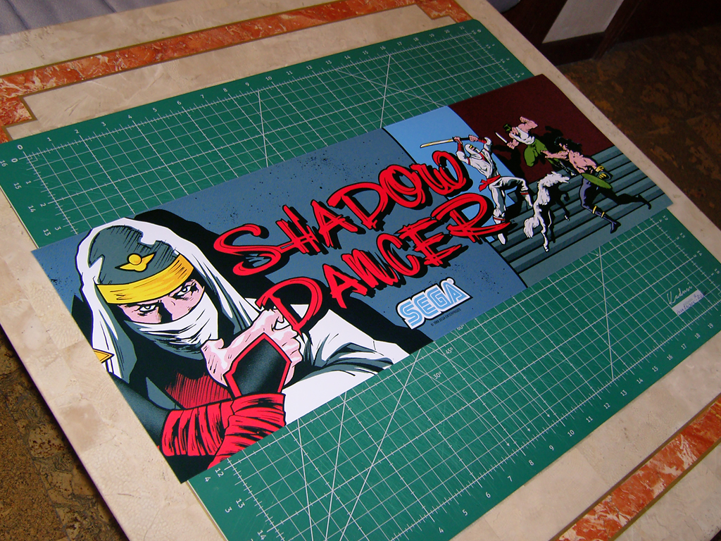 "SHADOW DANCER MARQUEE" (SEGA) arcade artwork file in restoration ...