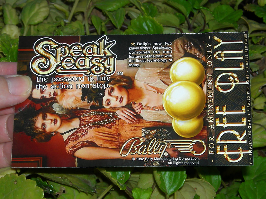 "Speak Easy Custom Pinball Cards" (BALLY). Designed by Mikonos & Zona ...