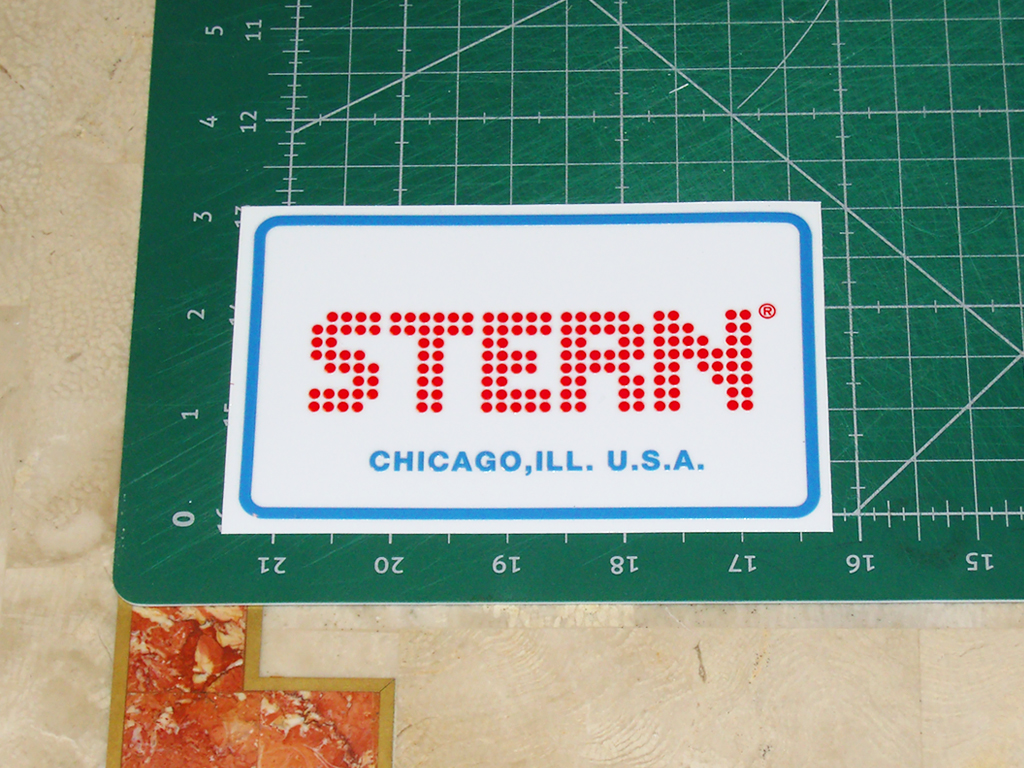 "Stern Chicago, ILL. U.S.A. logo For Pinball Coin Door - Model 1 ...