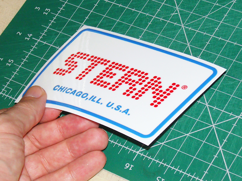 "Stern Chicago, ILL. U.S.A. logo For Pinball Coin Door - Model 1 ...