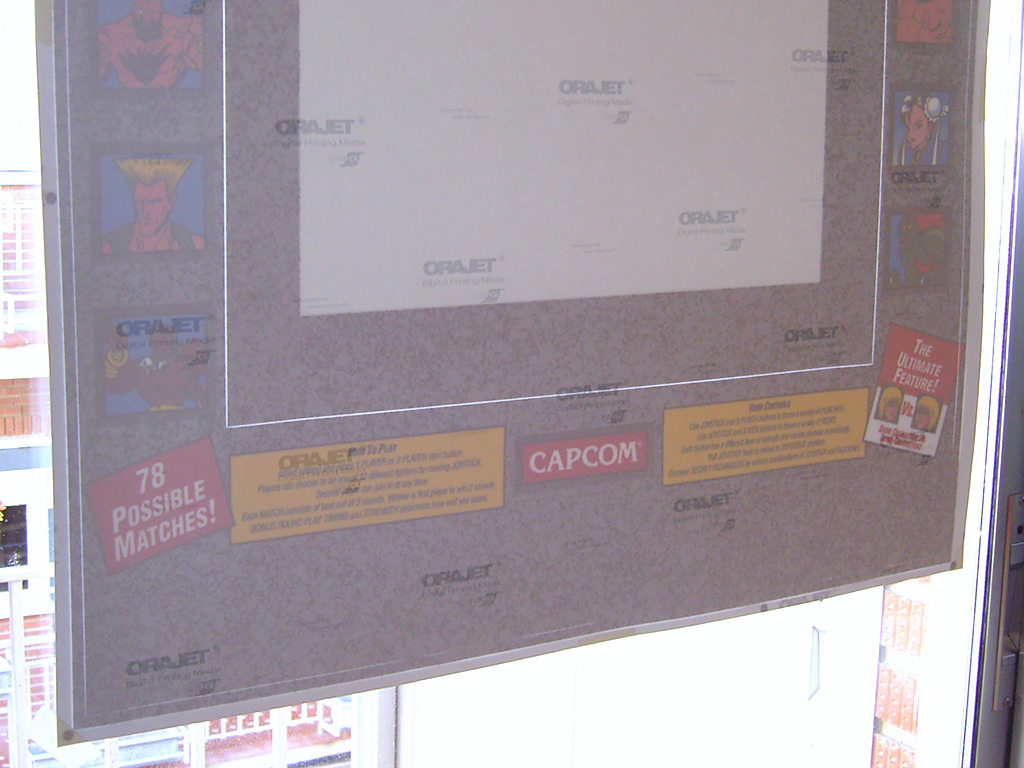 "Street Fighter II Champion Edition Bezel" (CAPCOM) printed on inverted/reversed vinyl with ...