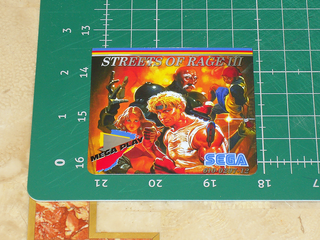 "Streets of Rage III Custom Mega Play Cartridge Stickers" (SEGA ...