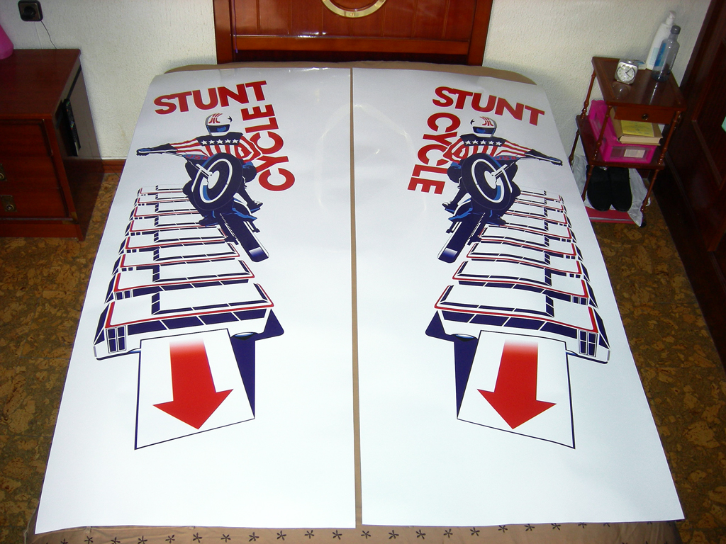 "Stunt Cycle Complete Arcade Artwork Set" printed for "Jerryb" user