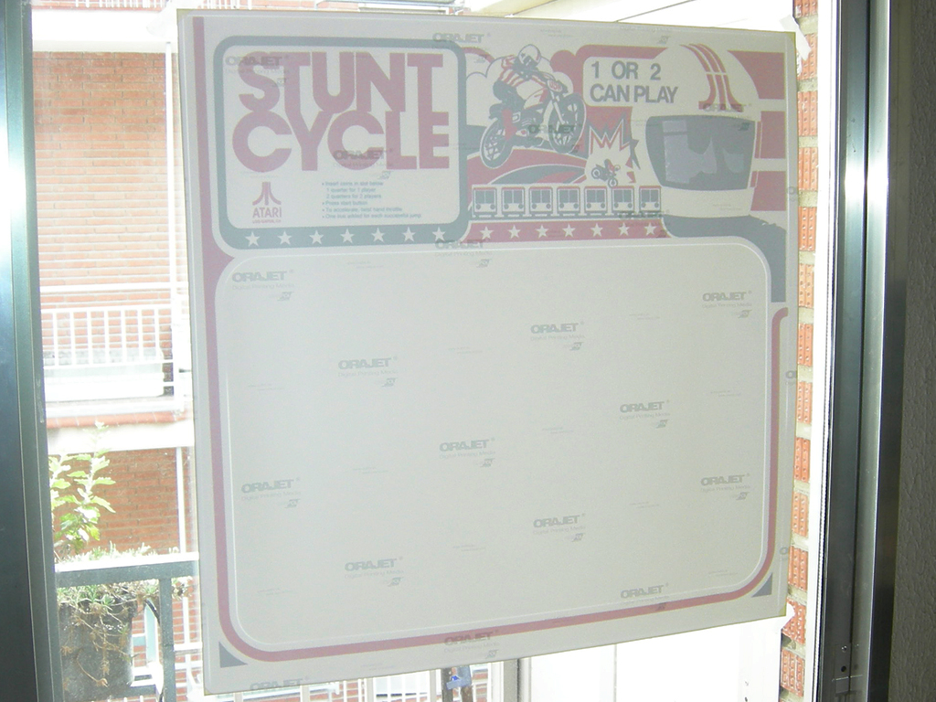 "Stunt Cycle Bezel, Cardboard Inner Bezel and Complete Monitor Stickers ...