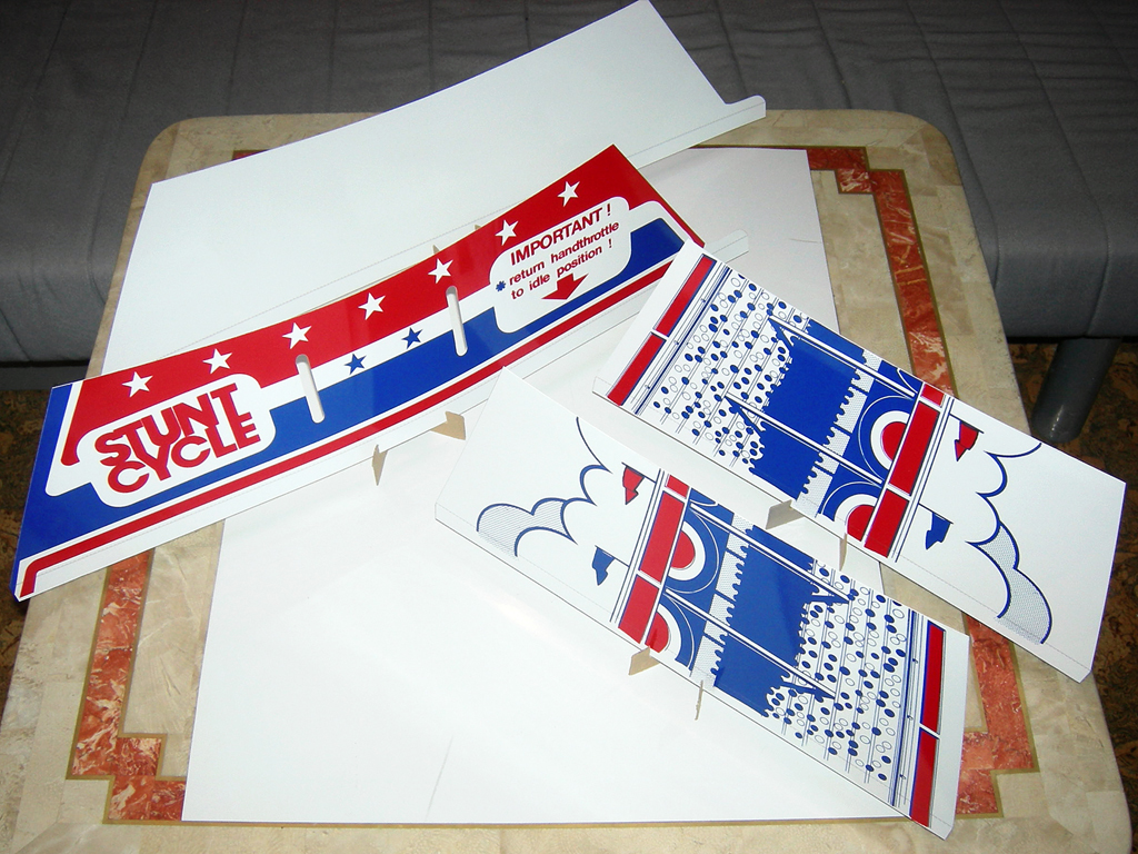 "Stunt Cycle Bezel, Cardboard Inner Bezel and Complete Monitor Stickers ...