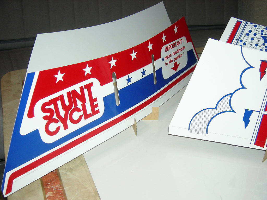 "Stunt Cycle Bezel, Cardboard Inner Bezel and Complete Monitor Stickers ...