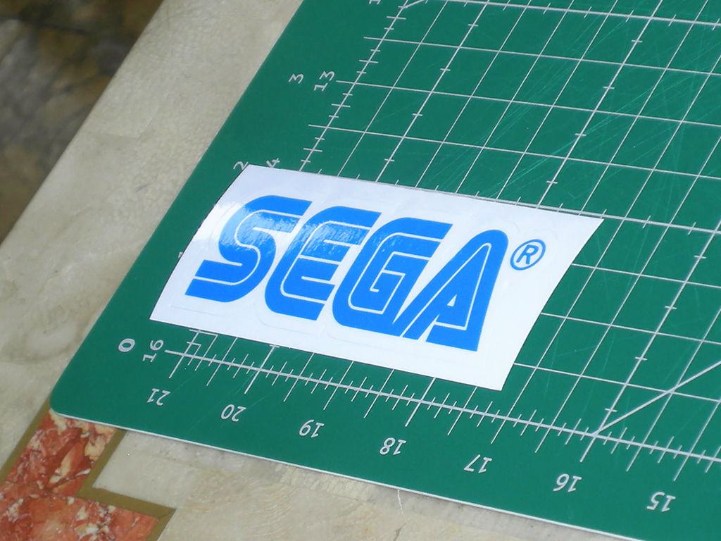 "SUPER HANG-ON SEGA LOGO STICKER FOR BEZEL" (SEGA) arcade artwork file ...