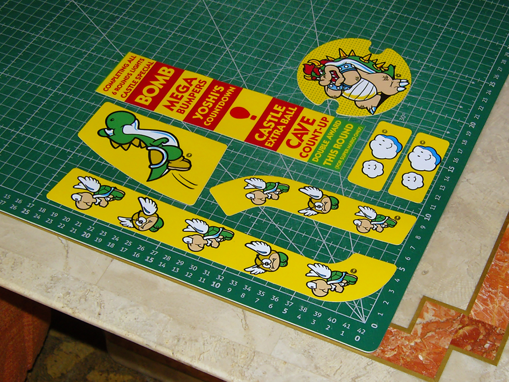 "Super Mario Bros Pinball Playfield Stickers set" (GOTTLIEB) artworks ...