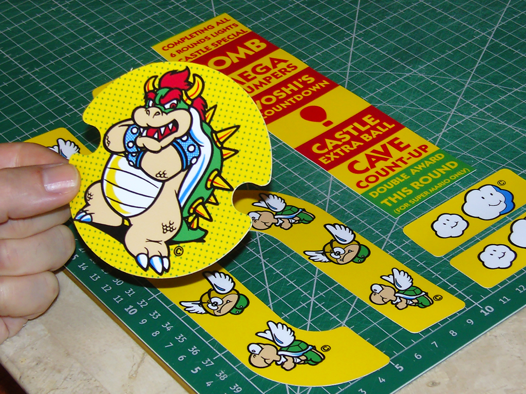 "SUPER MARIO BROS PINBALL ALL PLAYFIELD STICKERS" (GOTTLIEB) restoring ...