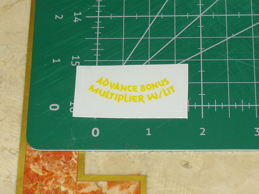 “Swords of Fury Pinball - Moving Lit Target / Jackpot Pinball Sticker ...