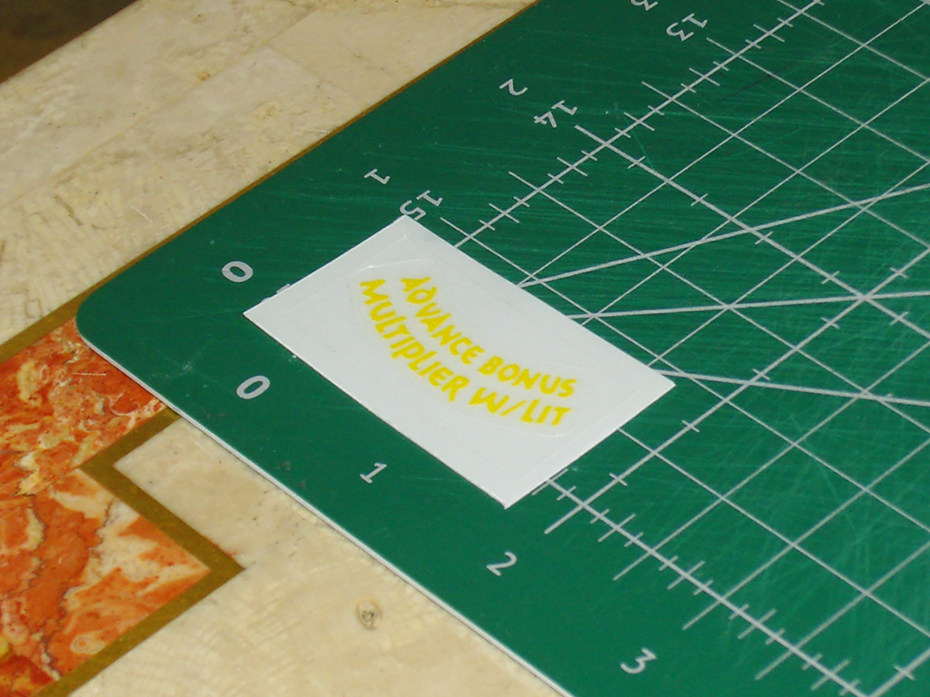 “Swords of Fury Pinball - Moving Lit Target / Jackpot Pinball Sticker ...