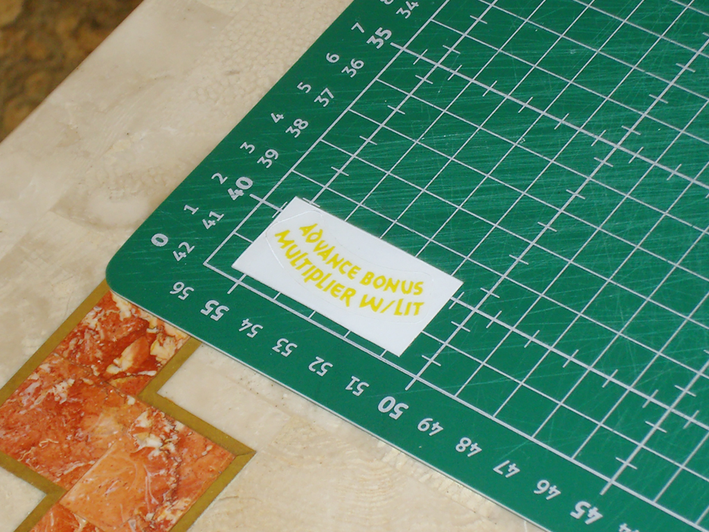 "Swords of Fury Pinball Spinner, and other stickers" (WILLIAMS) printed ...