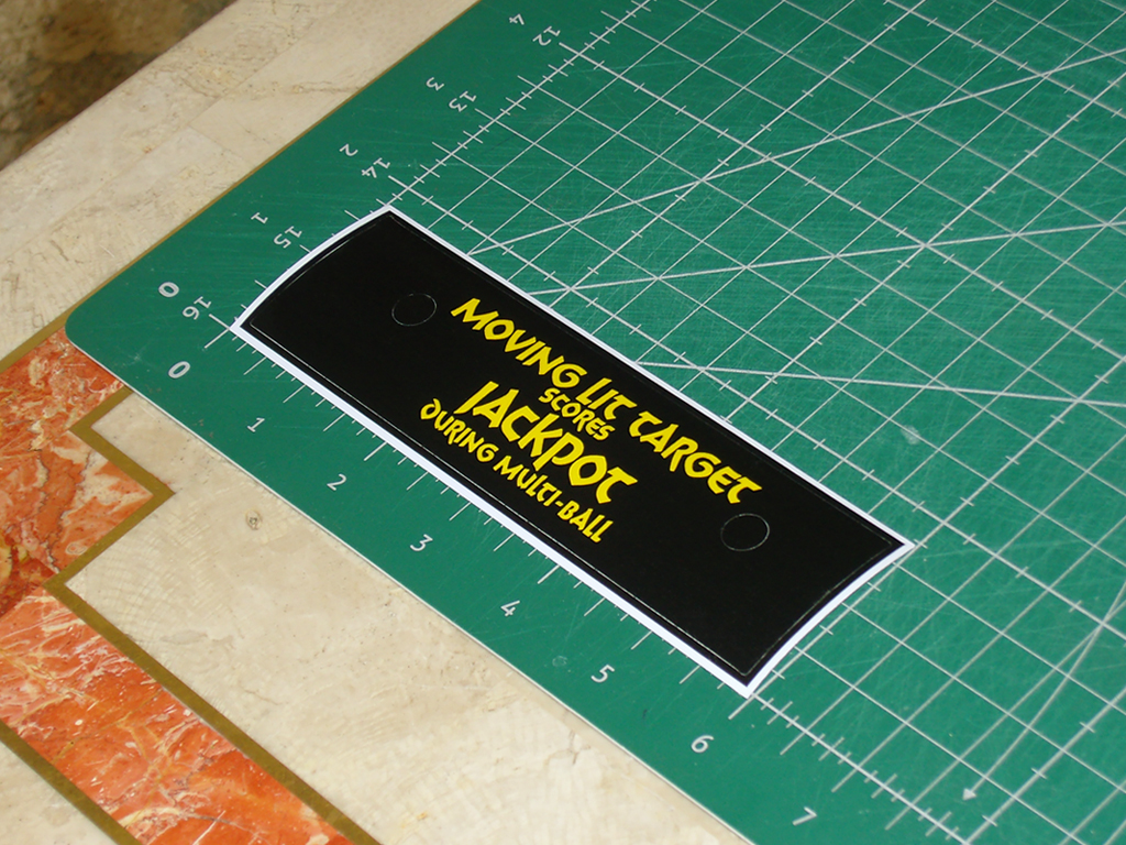 “Swords of Fury Pinball - Moving Lit Target / Jackpot Pinball Sticker ...