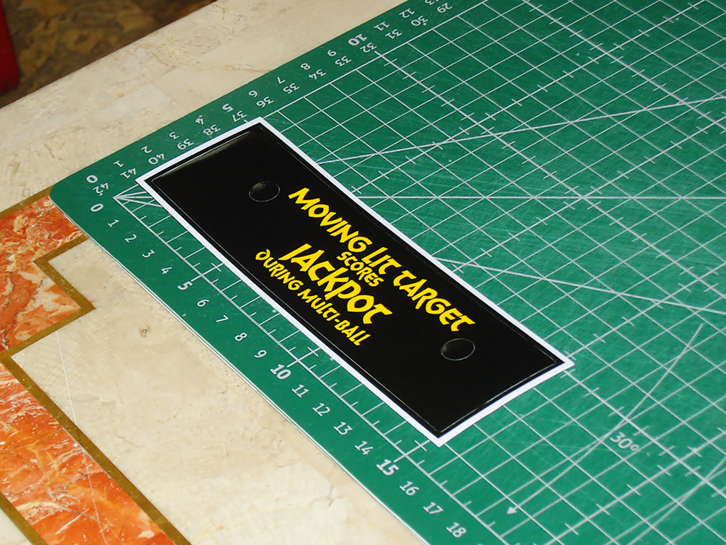 “Swords of Fury Pinball - Moving Lit Target / Jackpot Pinball Sticker ...