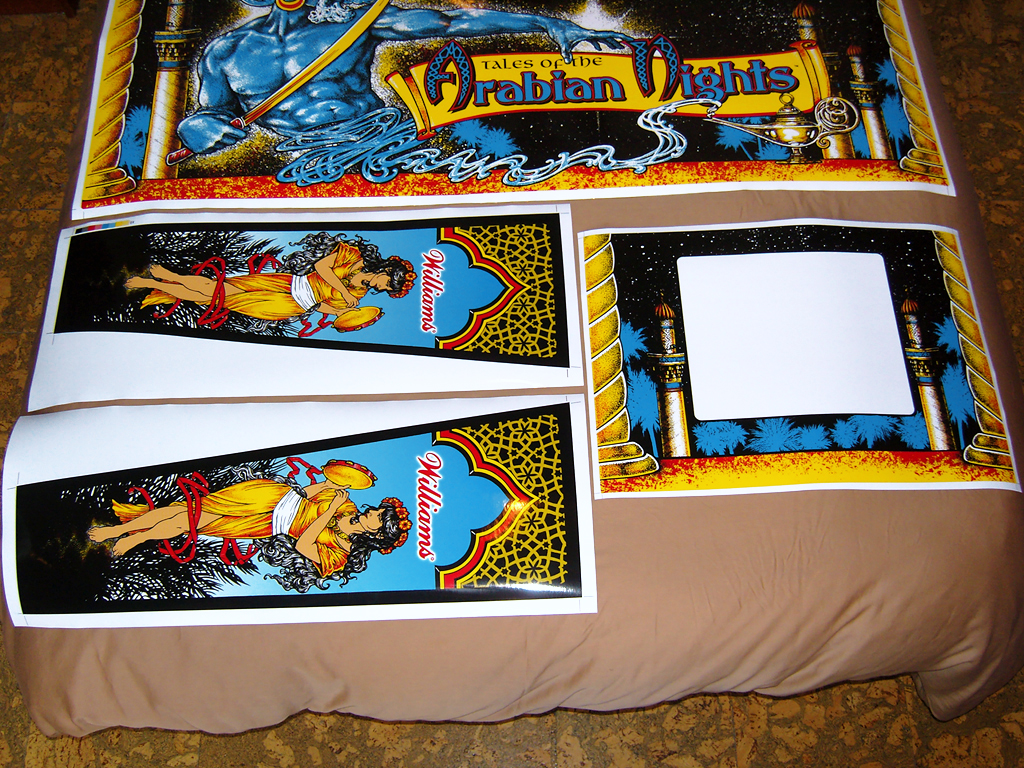 "Tales Of Arabian Nights Pinball Decals" (WILLIAMS) reproduction ...