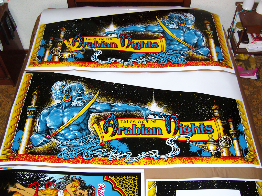 "Tales Of Arabian Nights Pinball Decals" (WILLIAMS) reproduction ...