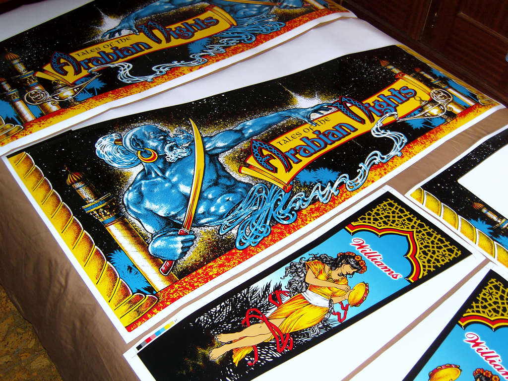 "Tales Of Arabian Nights Pinball Decals" (WILLIAMS) reproduction ...