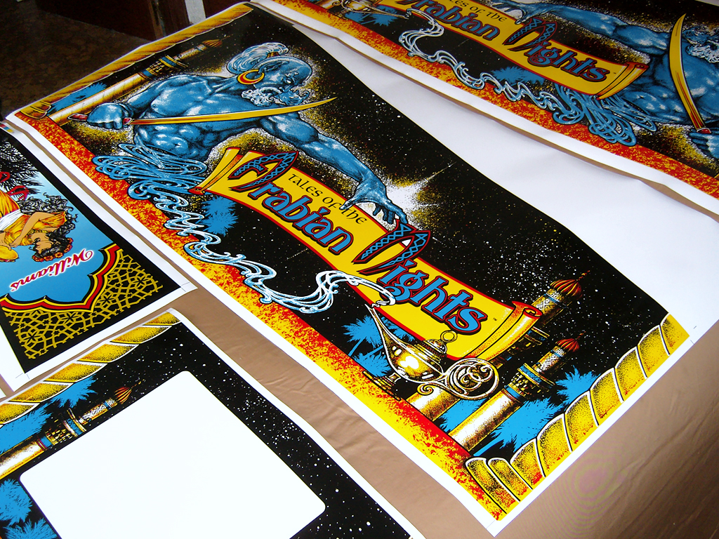 "Tales Of Arabian Nights Pinball Decals" (WILLIAMS) reproduction ...