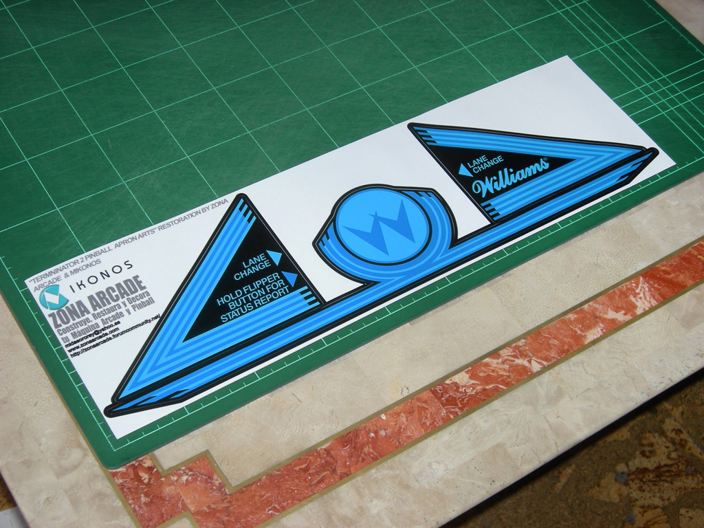 "TERMINATOR 2 COMPLETE PINBALL APRONS SET" (WILLIAMS) restored by Zona ...