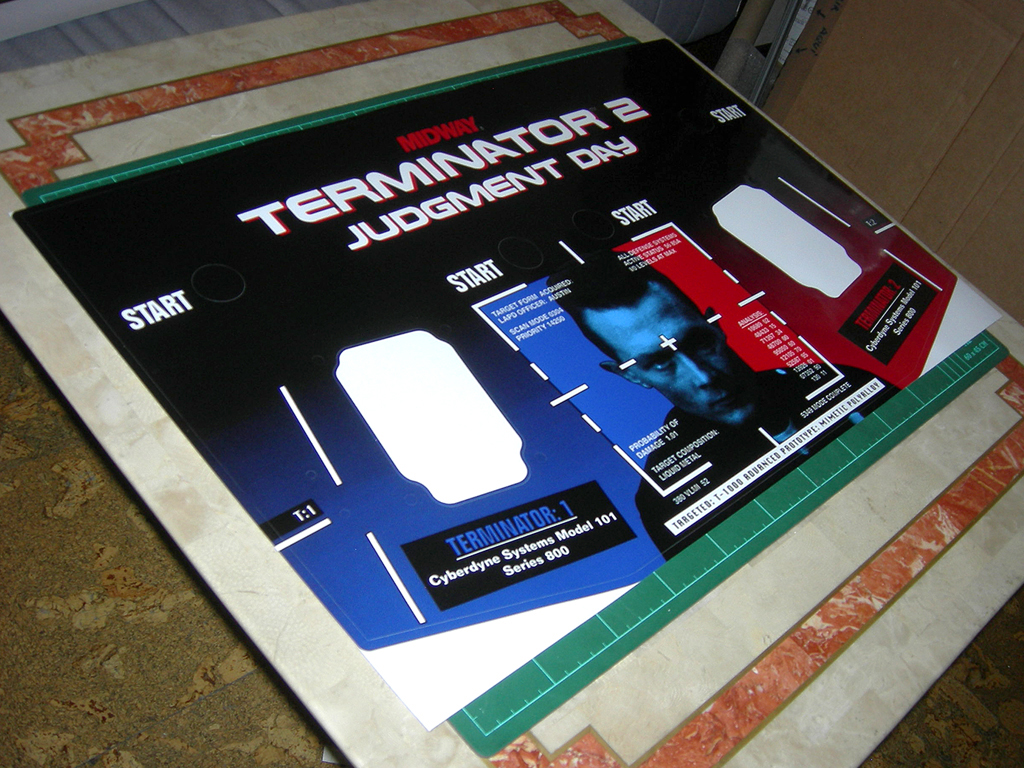 "TERMINATOR 2 CONTROL PANEL OVERLAY" (MIDWAY) scanned at 600 dpi and in ...